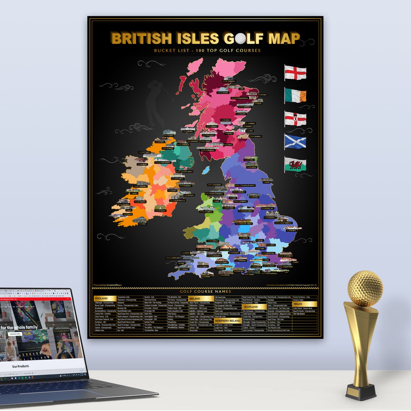 British Isles Golf Map – Football Stadium Maps