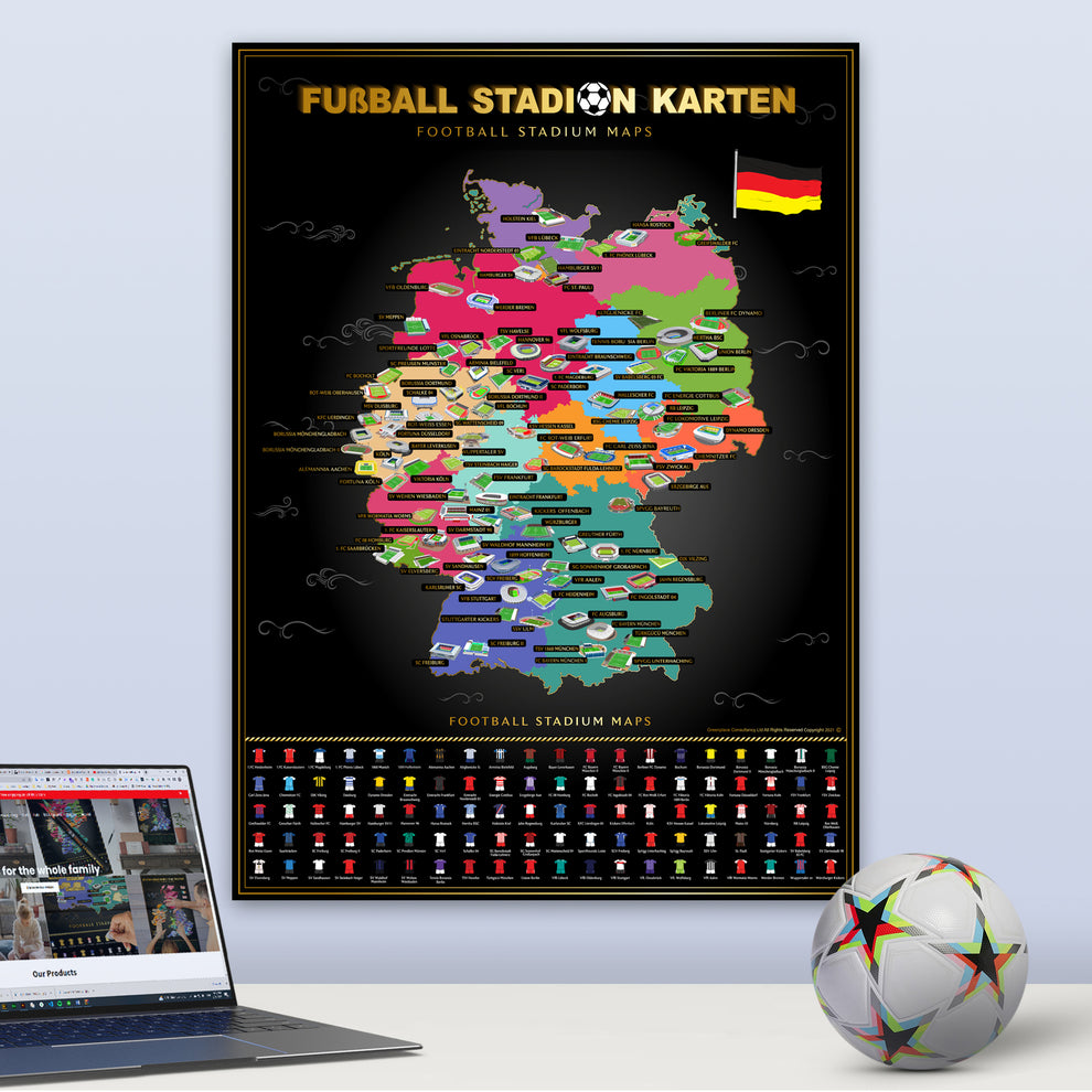 Stunning Football Stadium Scratch-Off Map - gift for men – Football ...