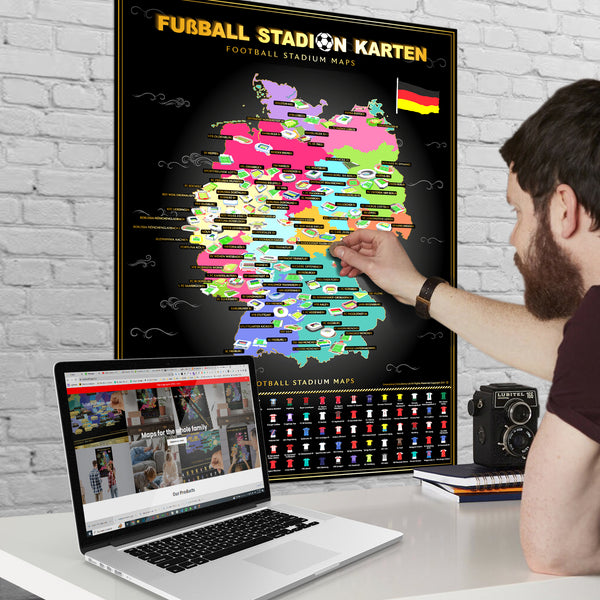 Stunning Football Stadium Scratch-Off Map - gift for men – Football ...