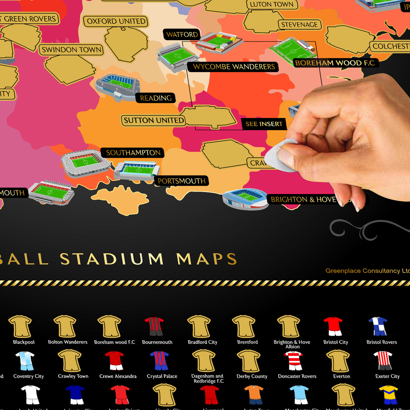 Stunning Football Stadium Scratch-Off Map – Football Stadium Maps
